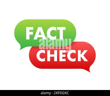 Fact check. Concept of thorough fact-checking or easy compare evidence. Vector stock ...