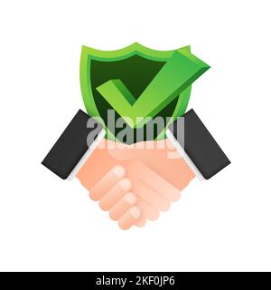 Safe deal. Check mark icon. International agreement. Vector stock ...