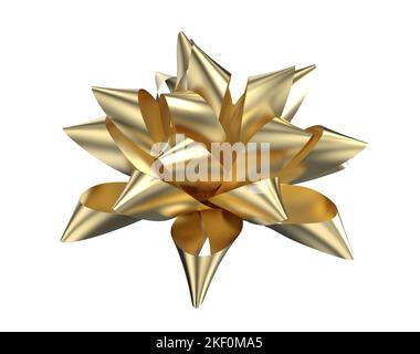 Realistic decorative bow or gift ribbon for gift box isolated on white ...