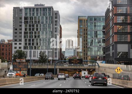 Boston, Massachusetts, USA - September 13, 2022: Driving inside the ...