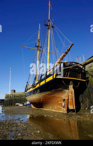 HMS Pickle replica, Amlwch Port, Anglesey, North Wales, United Kingdom ...