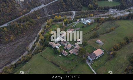Mignano Dam, Piacenza Italy - November 2022 aerial Panorama of dry ...