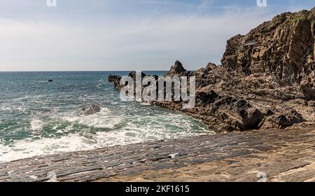 Bude, Cornwall, England - Beautiful view over the Atlantic Ocean Stock ...