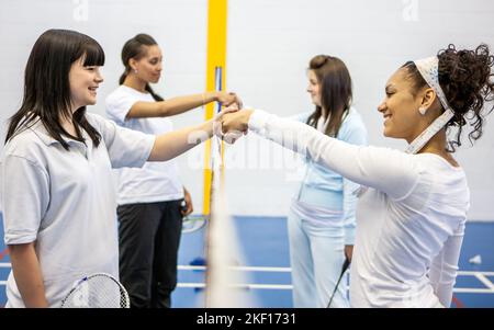 Sports Students: Sporting Handshake. A respectful gesture between ...