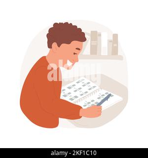 Mathematics in middle school isolated cartoon vector illustration set ...