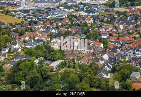 Aerial view of Selm-Bork with the catholic church St. Stephanus Bork ...