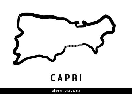 Capri map. Blank vector map of the Island. Borders of Capri for your ...