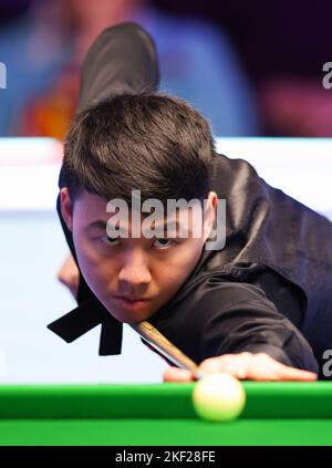 China’s Xu Si during day four of the Cazoo UK Snooker Championship at ...