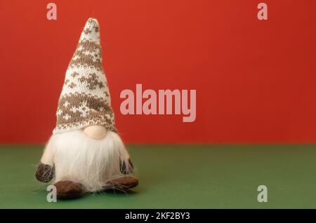 Little christmas gnome gonk with copy space background Stock Photo - Alamy