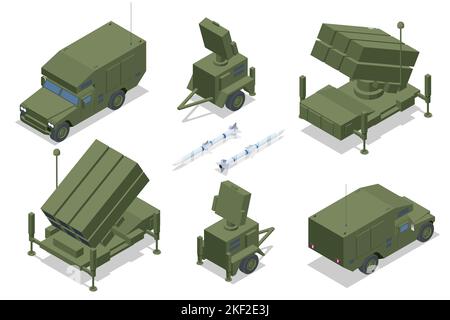 Isometric NASAMS Surface-to-air missile system. The system defends ...