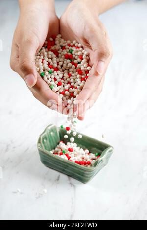 Tapioca Bubble Pearl or Mutiara on the Female Hand, Healthy Snack in ...