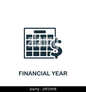 Fiscal Year vector icon symbol. Creative sign from business management ...