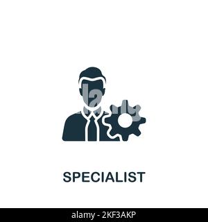 Specialist icon. Monochrome simple Project Management icon for ...