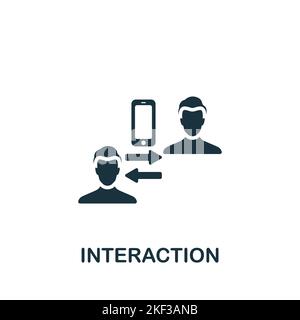 Interaction icon. Monochrome simple Project Management icon for ...
