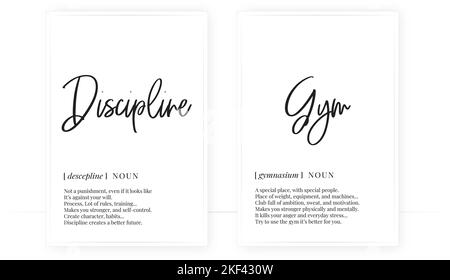 Gym definition, vector. Minimalist modern poster design. Motivational ...