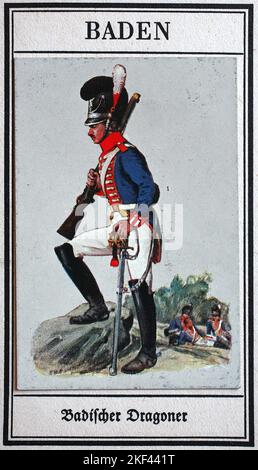 German uniforms of the 19th century, lines - cavalry: Baden, officer in ...