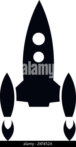 Spaceship glyph icon, shuttle and cosmos, rocket sign, vector graphics ...