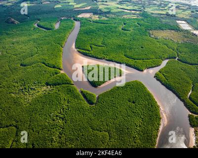 Heart shape island in Khao Chom Pa Sea Mangrove view point, in Trang ...