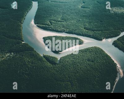 Heart shape island in Khao Chom Pa Sea Mangrove view point, in Trang ...