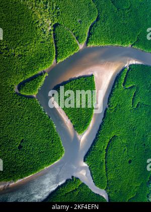Heart shape island in Khao Chom Pa Sea Mangrove view point, in Trang ...
