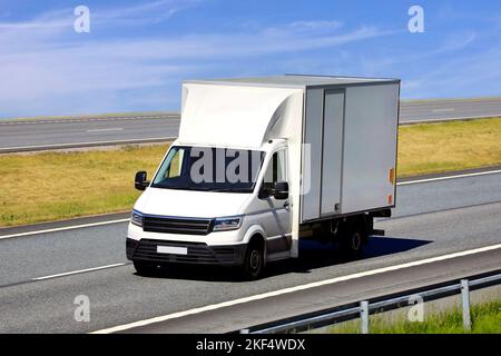 White light truck for regional deliveries isolated on white background ...