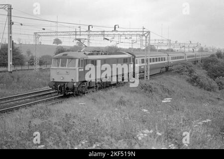 A Class 86 electric locomotive number 86401 in EWS livery working a ...