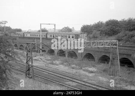 original british rail electric multiple unit on passenger service near ...