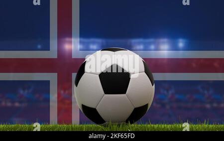 Iceland soccer football ball. Soccer stadium. 3d rendering Stock Photo ...