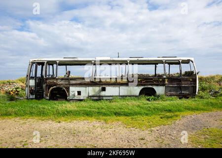 Old rusty bus or coach abandoned in Orkney, UK, 2022 Stock Photo - Alamy