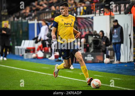 Ross Sykes of Union Saint-Gilloise celebrates a goal 2-1 during the ...
