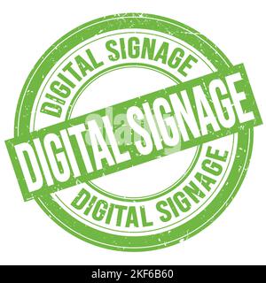 DIGITAL SIGNAGE text written on green grungy zig zag borders round ...