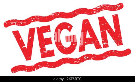 VEGAN text written on red round grungy stamp sign Stock Photo - Alamy