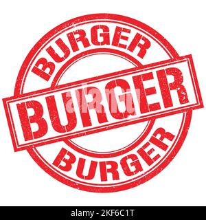 BURGER text written on red-black lines stamp sign Stock Photo - Alamy