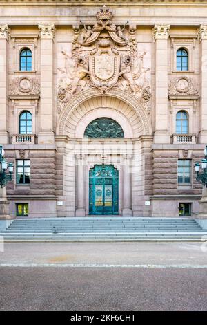 Riksplan and Swedish parliament The Riksdag house evening view, capital of Sweden Stock Photo ...