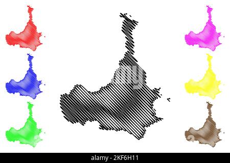 Pianosa island (Italian Republic, Italy, Tuscan Archipelago) map vector ...