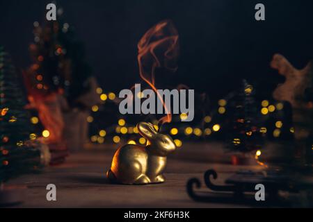 candle in the form of a rabbit symbol of 2023, chinese calendar year ...