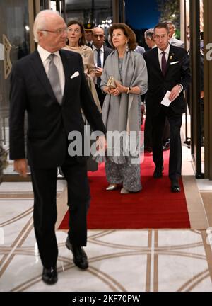 Queen Silvia of Sweden and the court's information manager Margareta ...