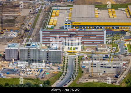Aerial view, industrial park Mark 51/7, new building of the O-Werk ...