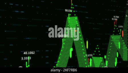 Green graph and numbers moving against black background Stock Photo - Alamy