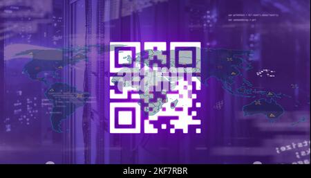 Animated qr code over digital interface Stock Photo - Alamy