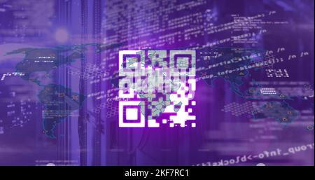 Animated qr code over digital interface Stock Photo - Alamy