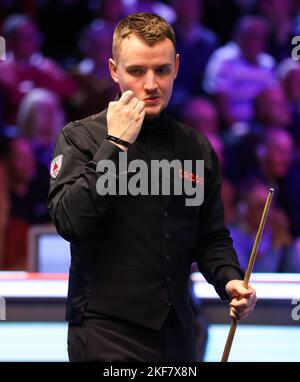 England’s Sam Craigie during day five of the Cazoo UK Snooker ...