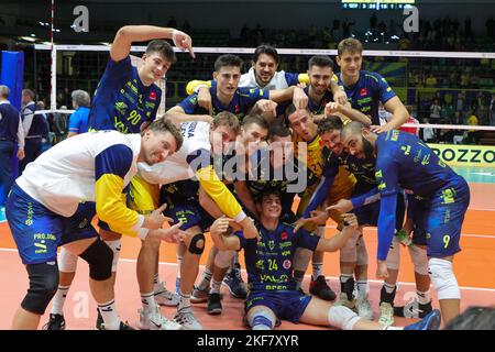 Team won the match (Valsa Group Modena) during the Volleyball CEV Cup ...