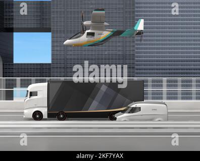 Electric VTOL cargo delivery aircraft, Electric Truck and minivan ...