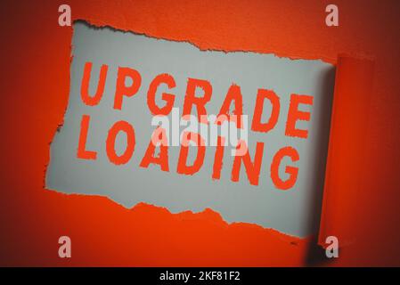 Text showing inspiration Upgrade Loading, Word Written on advancement ...