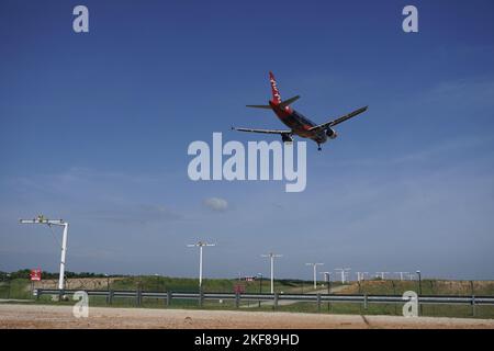 airport landing guide lights Stock Photo - Alamy