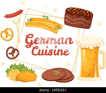 Schnitzel Germany Food Hand Drawn Icon Set Vector Stock Vector Image ...