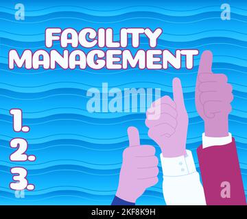 Text sign showing Facility Management, Business overview Multiple ...