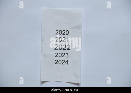 years in the checklist 2020,2021,2022,2023 as a list of years printed ...