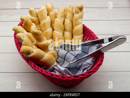 Italian bread Crocetta Ferrarese. Traditional bread from Ferrara Stock ...